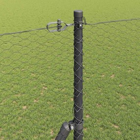 Hexagonální kotvení plotu 10 x 1,6 m Ocel potažená PVC Šedá 3352794