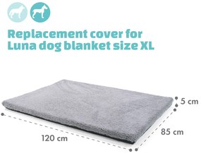 Luna, pelíšek pro psa, náhradní potah, pratelný, protiskluzový, prodyšný, velikost XL (120 x 5 x 85 cm)