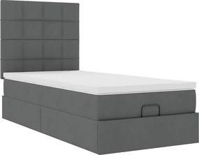 Osmanský rám postele s matrací tmavě šedá 90x190cm textil 3313969
