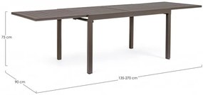BIZZOTTO Rozkládací zahradní stůl PELAGIUS 135x90 cm hnědý