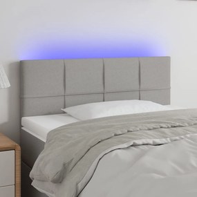 Čelo postele s LED světle šedé 80 x 5 x 78/88 cm textil 3121586