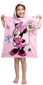 Jerry Fabrics plážová osuška pončo Minnie Pink bow 50x115 cm