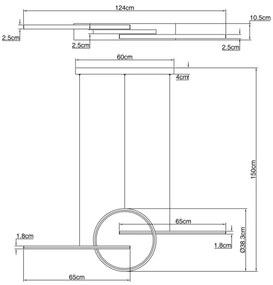 Globo 67121-50G - LED Stmívatelný lustr na lanku BARRAL LED/50W/230V + DO