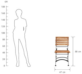 Butlers PARKLIFE Skládací židle set 2 ks - hnědá/černá