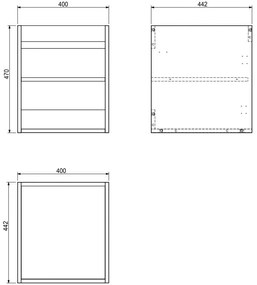 Mexen Box-A, závěsná skříňka 40 cm, grafitová matná, 91AX1-0400-470-1-66