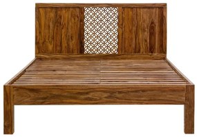 Indický nábytek - Postel Mira 160x200 z indického masivu palisandr Světle medová