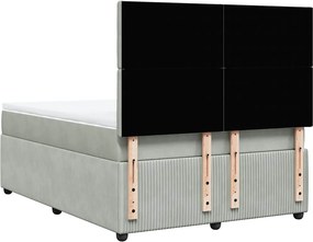 Box spring postel s matrací světle šedá 160x200 cm samet 3292394