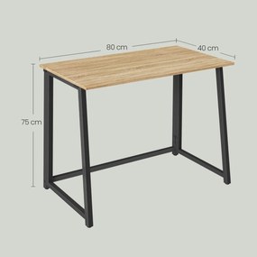 Set do pracovny ZARIMO stůl 80x40 cm dub sonoma + křeslo AVOLA VELVET světle hnědé