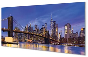 akrylový obraz Bridge sunset panorama 125x50 cm