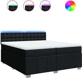 Box spring postel s matrací černá 200x200 cm textil 3289491