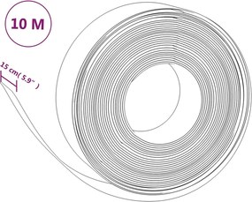 Travní lemy 2 ks hnědé 10 m 15 cm polyethylen 3155448