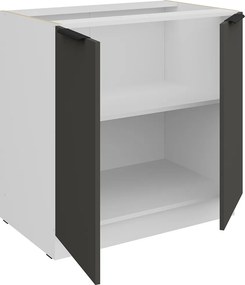 ARIA po | dolní skříňka 80 D 2F policová | 80 cm | ANTI FINGERPRINT povrch | bílá/šedá grafit