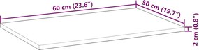 vidaXL Stolní deska obdélníková 60 x 50 x 2 cm masivní akáciové dřevo [4008818] Barva: Přírodní