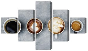 Vícedílný obraz Šálky S Kávou Nedostatek Nedostatek Přírodní plátno 150x90