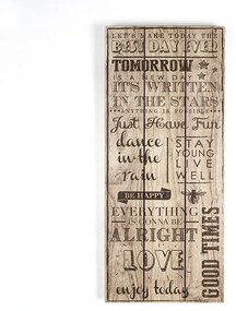 Dřevotisk 102502, Best Day Ever Print On Wood, Wall Art