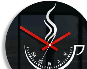 Nástěnné hodiny Coffe Time černé