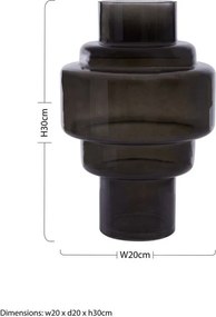 Černá skleněná váza (výška 30 cm) Cayden – Premier Housewares