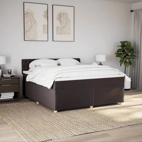 Box spring postel s matrací tmavě hnědá 180x200 cm textil 3286769