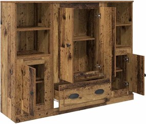 Vysoký bufet 3 ks Staré dřevo 132 x 35,5 x 103,5 cm 3402674