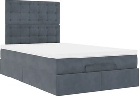 Osmanský rám postele s matracemi tmavě šedá 120x190 cm samet 3314451