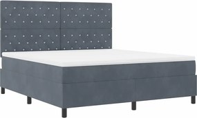 Postel s boxspringem s matrací Tmavě šedá 180 x 200 cm samet 3339783