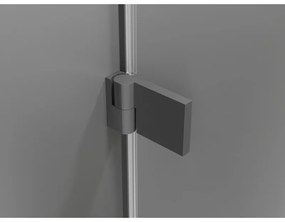 Mexen Lunar-B, výklopný sprchový kout levý 70 x 70 cm, 8mm čiré sklo, grafitový profil, 832-070-070-95-00-L