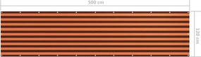 Balkónová zástěna oranžovo-hnědá 120 x 500 cm oxfordská látka 134934