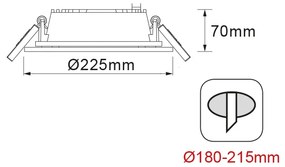 ACA Lighting COB LED bodovka PARO 40W/230V/4000K/3400Lm/IP20/90°, kruhová bílá