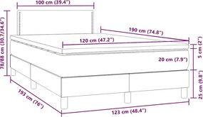 vidaXL Box spring postel s matrací a LED 120 x 190 cm samet [3270149] Barva: Tmavě šedá