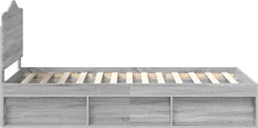 Rám postele s čelo Šedá Sonoma 75 x 190 cm Masivní borové dřevo 3413376