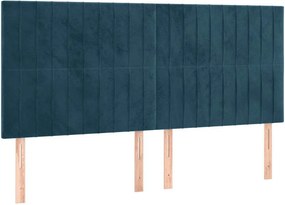 Box spring postel s matrací tmavě modrá 200x200 cm samet 3132823