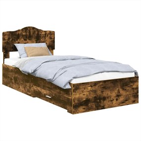 Rám postele s čelo Kouřový dub 70 x 190 cm Kompozitní dřevo 3413260