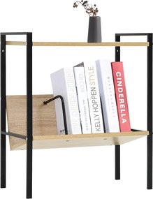 Knihovna se 2 policemi černá a dub 52x28x59 cm kompozitní dřevo 288231