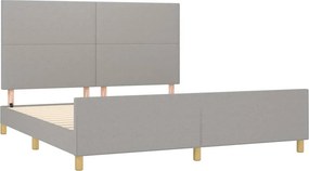 Rám postele bez matrace světle šedý 160 x 200 cm textil 3124903