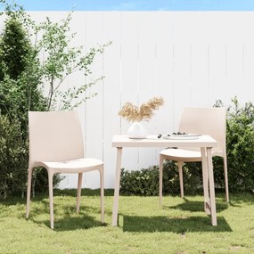 Zahradní židle 2 ks krémové 50 x 46 x 80 cm polypropylen - Default Title
