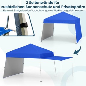 Costway Vyskakovací pavilon s 2 přestavitelnými bočními stěnami na modrou