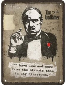 Postershop Plechová cedule: The Godfather (Learn from the streets) - 20x15 cm
