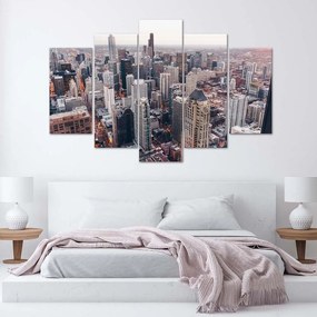 Obraz na plátně pětidílný, Mrakodrapy v Chicagu - 150x100 cm