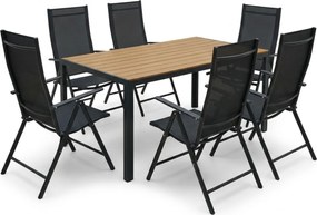 Vikio Zahradní set 150x90 pro 6 osob skládací židle V136-P přírodní