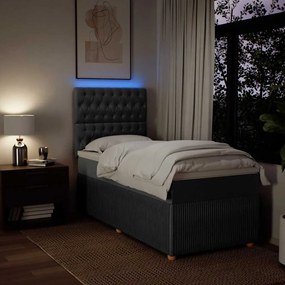 Box spring postel s matrací tmavě šedá 90x200 cm textil 3294247