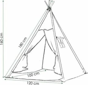 Teepee stan pro děti SPRINGOS Tmavě modrý s hvězdami