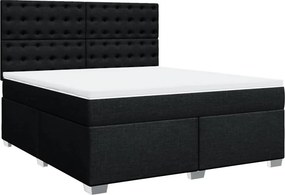 Box spring postel s matrací černá 180x200 cm textil 3290583