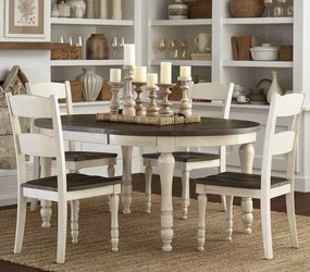 Jídelní židle Avola z masivu bílá/hnědá