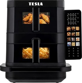 TESLA AirCook TrioZone Q636 XXL - multifunkční třízónová digitální horkovzdušná fritéza