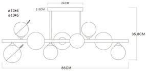 Globo 56133-9D - LED Lustr na tyči RIHA 9xG9/3W/230V