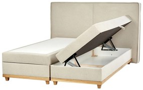 Kontinentální postel s úložným prostorem 180 x 200 cm béžová DYNASTY Beliani