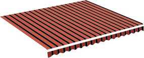 Náhradní plachta na markýzu oranžovo-hnědá 400 x 350 cm polyesterová 311958