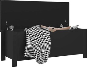 Úložný box s poduškou černá 105 x 40 x 45 cm kompozitní dřevo 326769