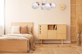 Toolight Toolight, závěsné stropní svítidlo 5xE27 APP1590-6CP, bílá-hnědá, OSW-01590