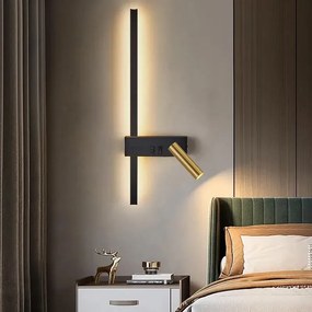Toolight Toolight, LED nástěnné svítidlo 8W, 4000K, APP1439-W RIGHT, černá-zlatá lesklá, OSW-04777